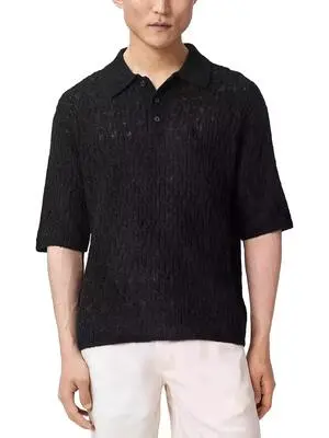 ALLSAINTS Cable-knit Polo Shirt - Black