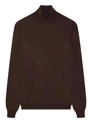 LARDINI Wool Turtleneck Sweater - Brown