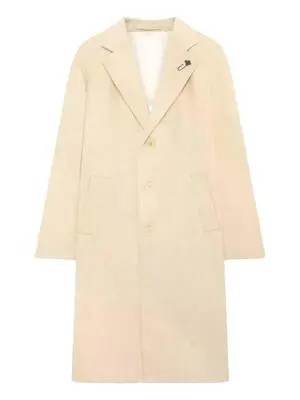 LARDINI Single-breasted Wool Coat - Neutrals