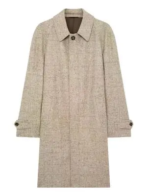 LARDINI Prince Of Wales Tweed Coat - Neutrals