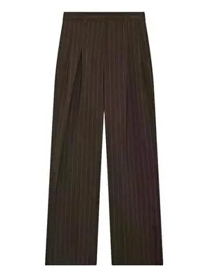 LARDINI Pinstripe Pleated Trousers - Brown