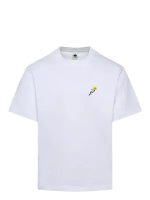 VOWELS Floral-embroidered T-shirt - White