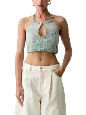 LEVI'S X Pride Road Worn Halter Stud-embellished Halterneck Top