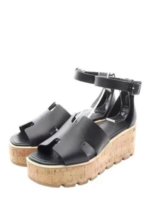 Hermès Luss Wedge Sandals - Black