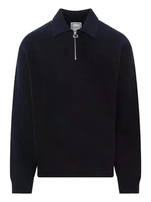 WOOYOUNGMI Zip-fastening Ribbed-knit Sweater - Blue