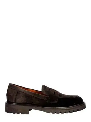 BILLI BI Suede Lug-sole Loafers - Brown