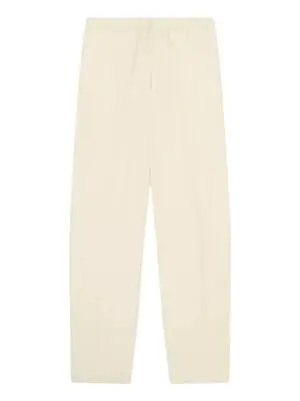LARDINI Flat-front Flannel Straight-leg Trousers - Neutrals