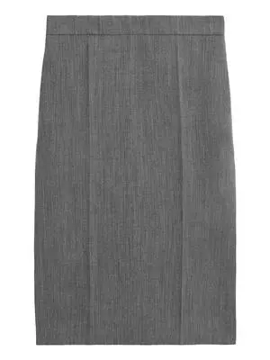 Cos Tailored Wool Midi Skirt - Gray