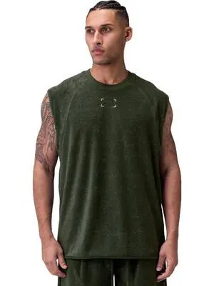 ASRV Towel Terry Cutoff Shirt - Olive