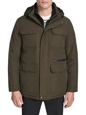 KENNETH COLE Oxford Water Resistant Parka Olive