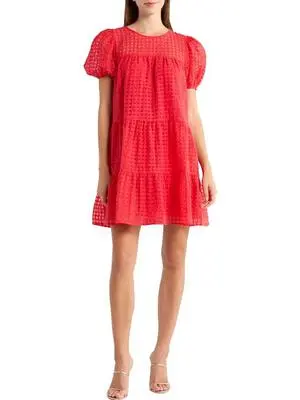 SUGARLIPS Darling Nest Tiered Cotton Blend Organza Minidress
