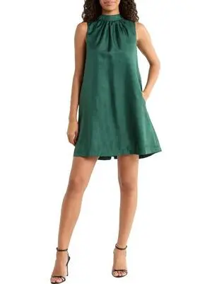 SUGARLIPS Keyla Sleeveless Trapeze Minidress - Emerald