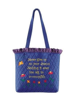 C&F HOME Never Give Up Ruffle Tote - Blue
