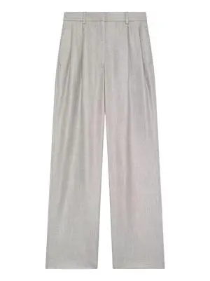 LARDINI Pleated Straight-leg Trousers - Grey