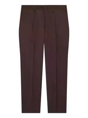 LARDINI Pleated Straight-leg Trousers - Brown
