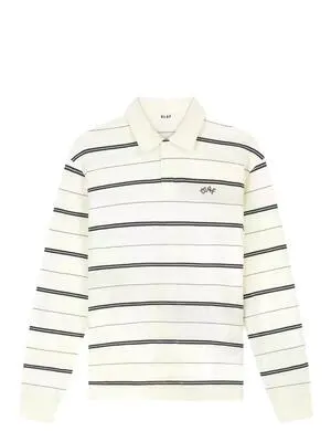 OLAF Striped Long-sleeve Polo Shirt - Neutrals