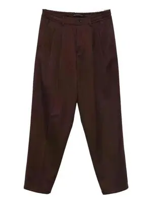 LOW BRAND Zeta Pleated Straight-leg Trousers - Brown
