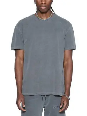 Ksubi Luxe Biggie Cotton Ringer Crewneck T-shirt - Charcoal