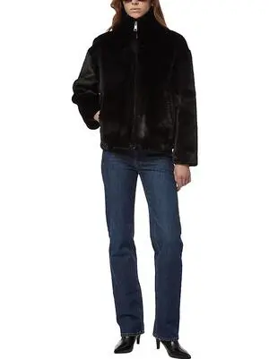 Apparis Brooks Faux Fur Coat Noir