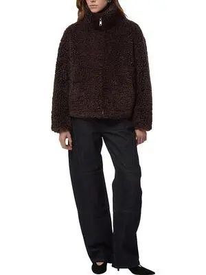 Apparis Brooks Bouclette Coat - Brown
