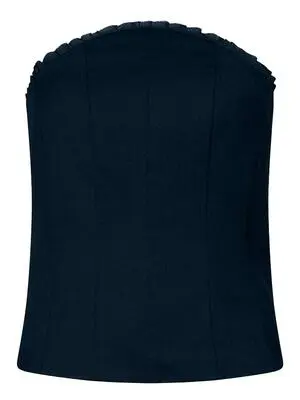 Marella Ruffle-trim Sleeveless Bustier Navy