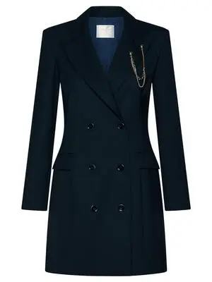 Marella Neckless-detail Mini Blazer Dress - Black