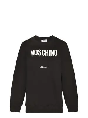 Moschino Logo-print Cotton Sweatshirt Black