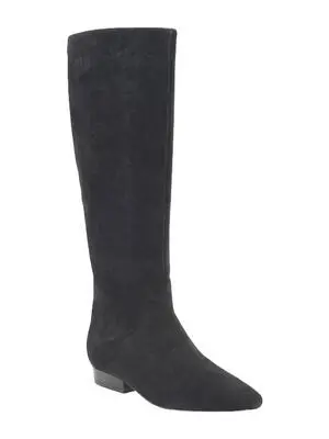 Calvin Klein Slona Leather Knee High Boot - Black