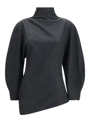 Khaite Harlow Wool-cashmere Top - Grey