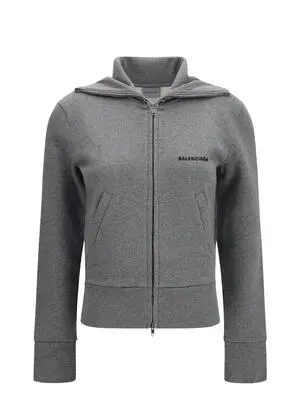 Balenciaga Fitted Zip-up Hoodie Femae Grey