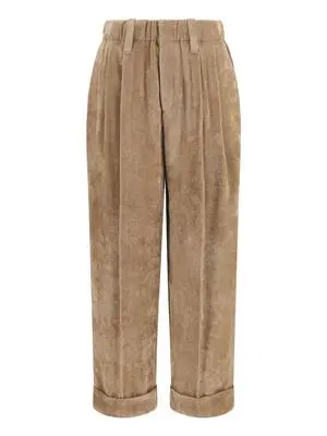Brunello Cucinelli Corduroy Tailored Pants Brown
