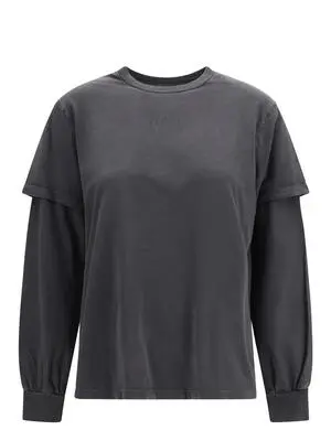 GANNI Future Heavy Jersey Long-sleeve T-shirt - Grey