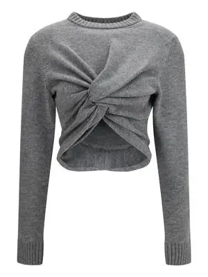 Balenciaga Ruched Crewneck Sweater Feale - Grey