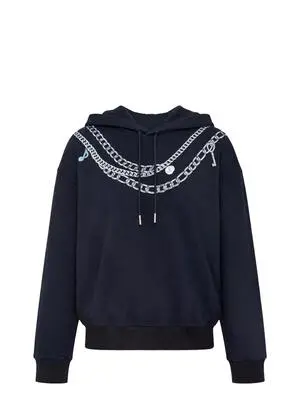 Rag & Bone Charms-print Hoodie Blue
