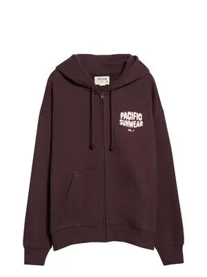 PACSUN Front Zip Hoodie - Brown