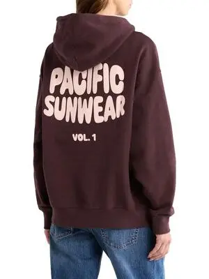 PACSUN Front Zip Hoodie - Brown