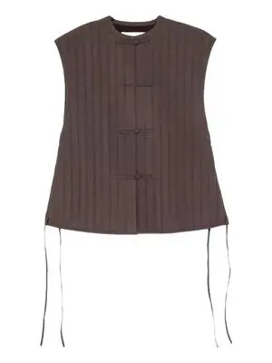 SAMUEL GUÌ YANG Quilted Frog-fastening Top