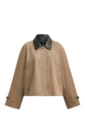 COACH OUTLET Swing Trench Coat With Leather Collar - Mud