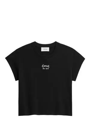 COACH Cap Sleeve Box Crewneck T-shirt Black