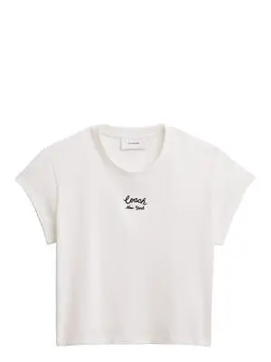 COACH Cap Sleeve Box Crewneck T-shirt Ivory