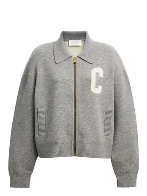 COACH Double Face Zipper Cardigan - Gray