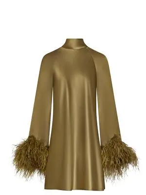 Delphine Sylvie Satin Charmeuse Dress - Olive