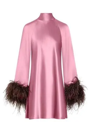 Delphine Sylvie Satin Charmeuse Dress - Pink