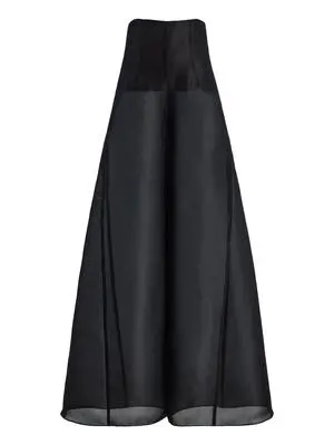 TEMILY Matador Corseted Silk Gazar Wide-leg Trousers