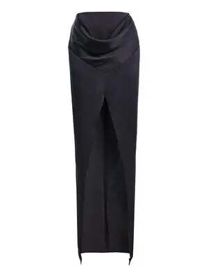 Burc Akyol Caryatid Satin Maxi Skirt - Dark Grey