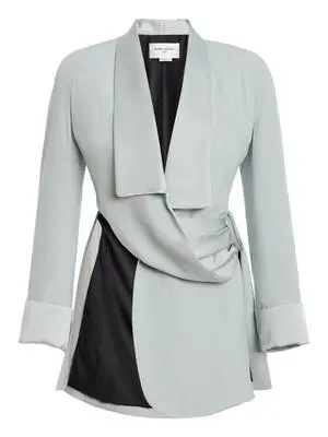 Burc Akyol Draped Crepe Blazer - Blue