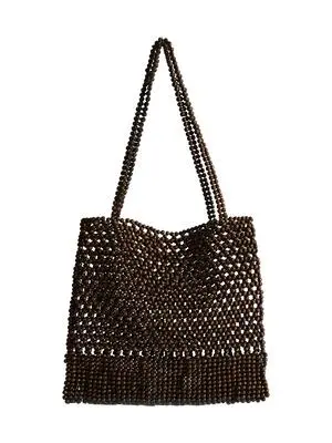 BEMBIEN Onda Beaded Tote - Brown