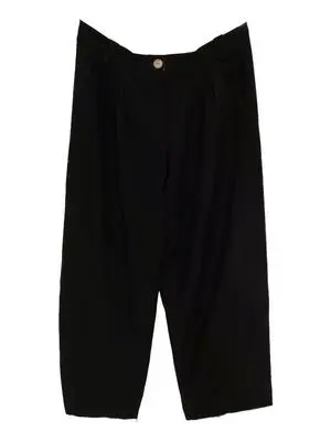 MARIA TURRI Pleated Frayed-edge Trousers