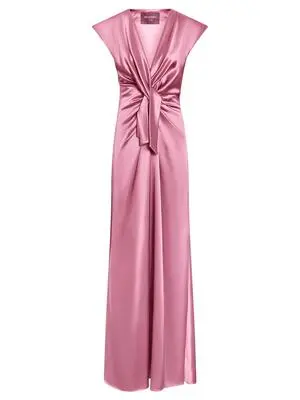 Delphine Ava Satin Charmeuse Gown - Pink