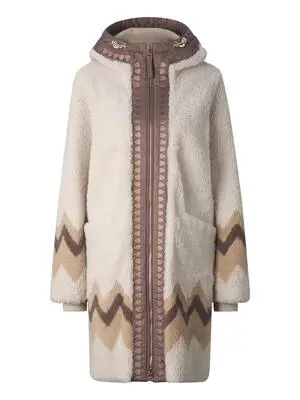 Bogner Bogner Niva Lambskin Coat Cream/brown